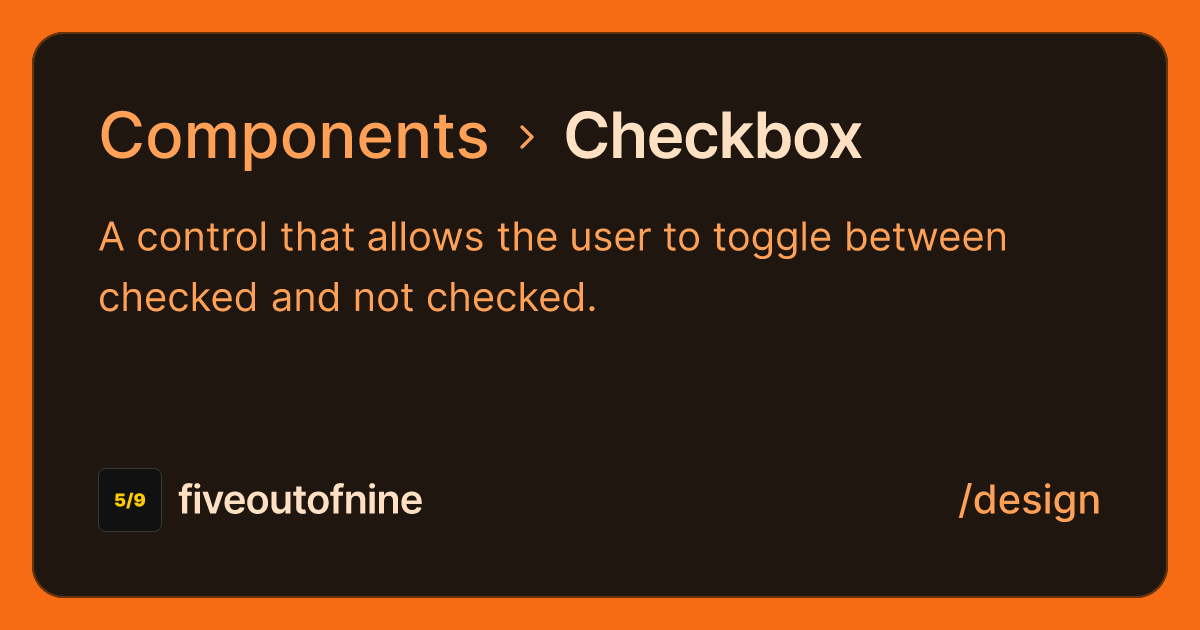 5/9 Design | Checkbox